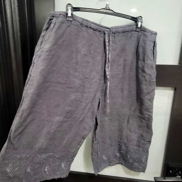 Allen Allen | Pants & Jumpsuits | Allen Alen Linen Black Wide Leg ...